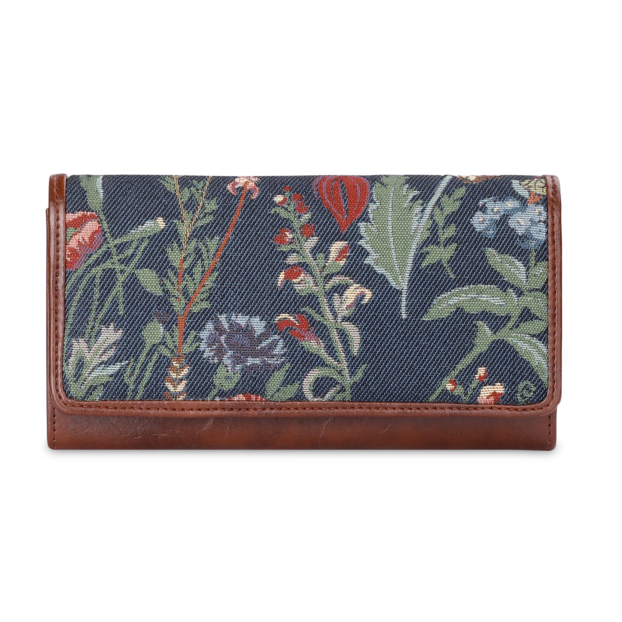The Clownfish Sharon Collection Tapestry Fabric & Faux Leather Snap ...