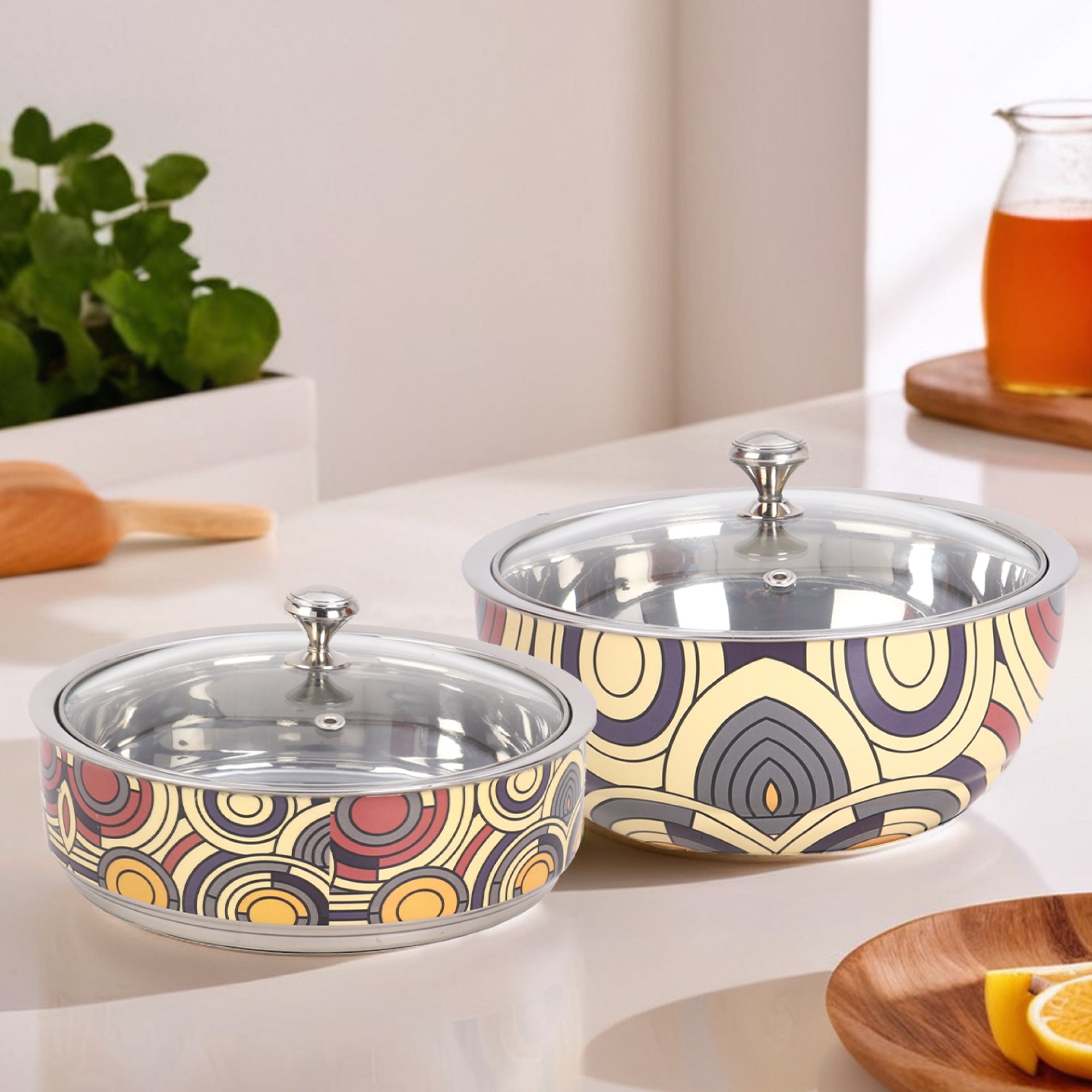 Buy Insulated Roti & Curry Casserole Set of 2: Stylish Steel Containers ...