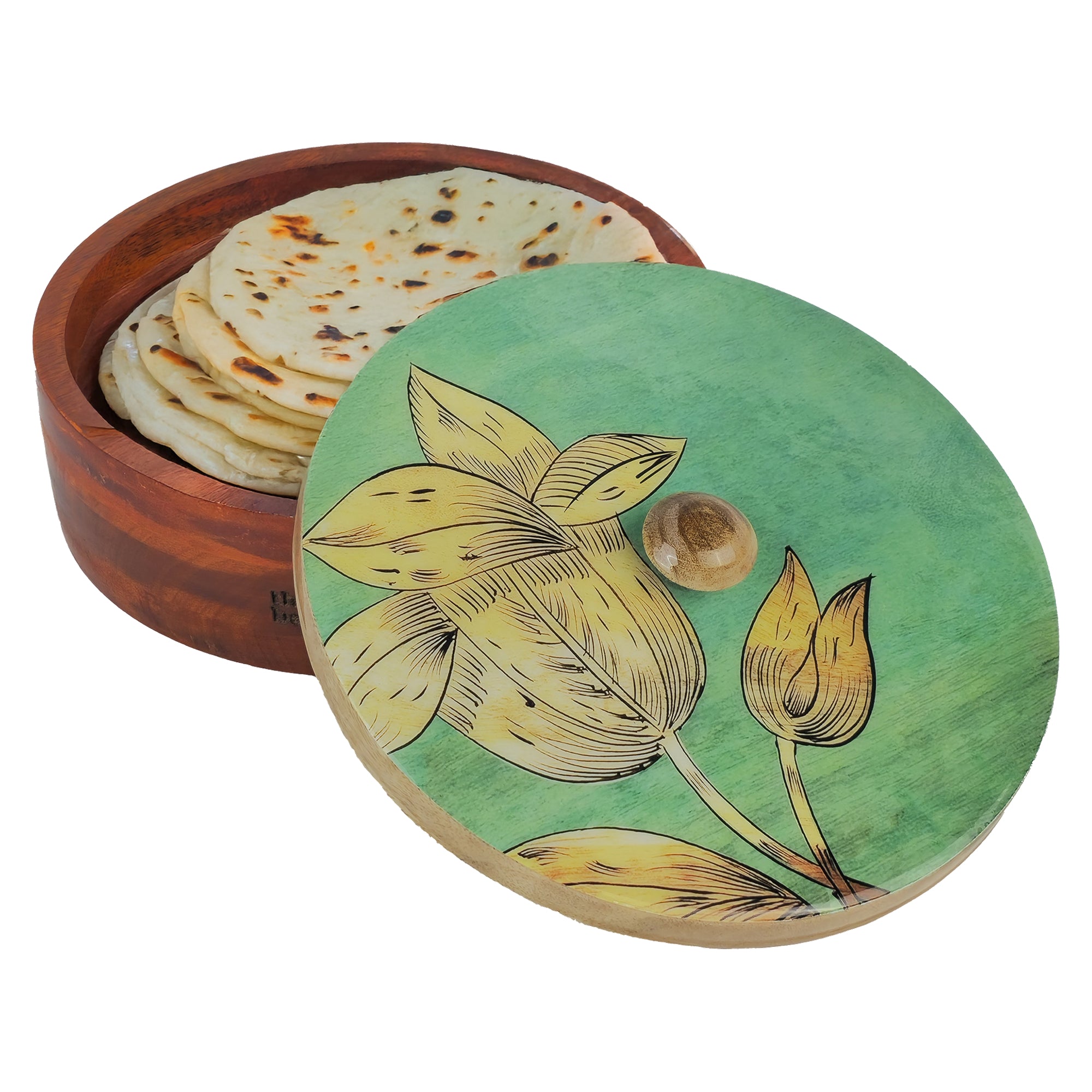 Buy Wooden Roti Casserole: Elegant Chapati Box for Dining – GlobalBees Shop