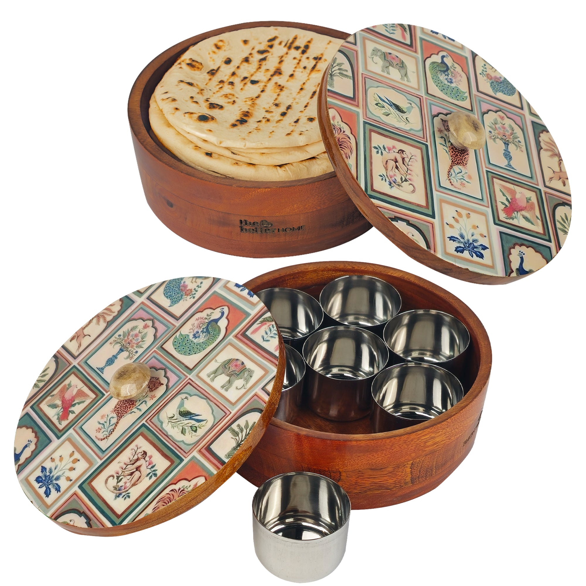 Buy Wooden Roti Casserole & Spice Box - 2L Mango Wood – GlobalBees Shop