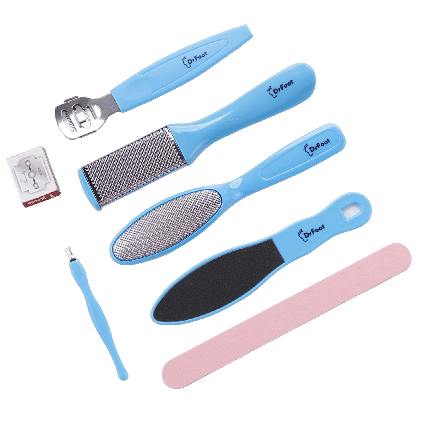 Dr Foot Pedicure Tools for Feet - 8 in 1 Pedicure Kit | Foot Scrubber ...