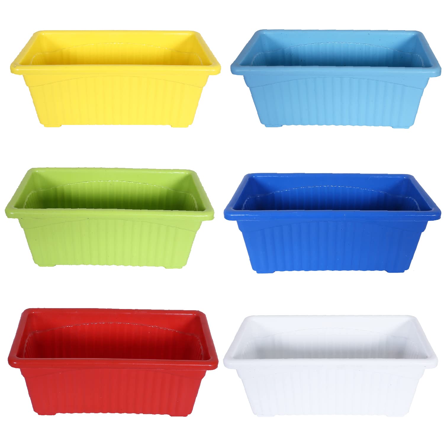 Kuber Industries Rectangular Jupiter Plastic Window Pot|Flower Planter ...