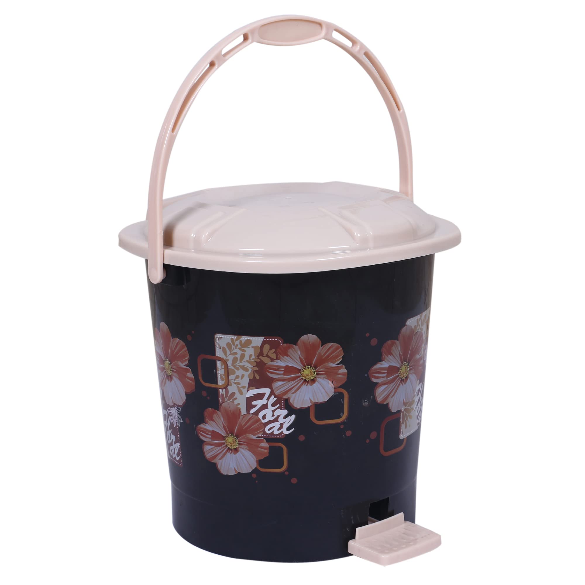 Kuber Industries Durable Floral Print Plastic Pedal Dustbin|Waste ...