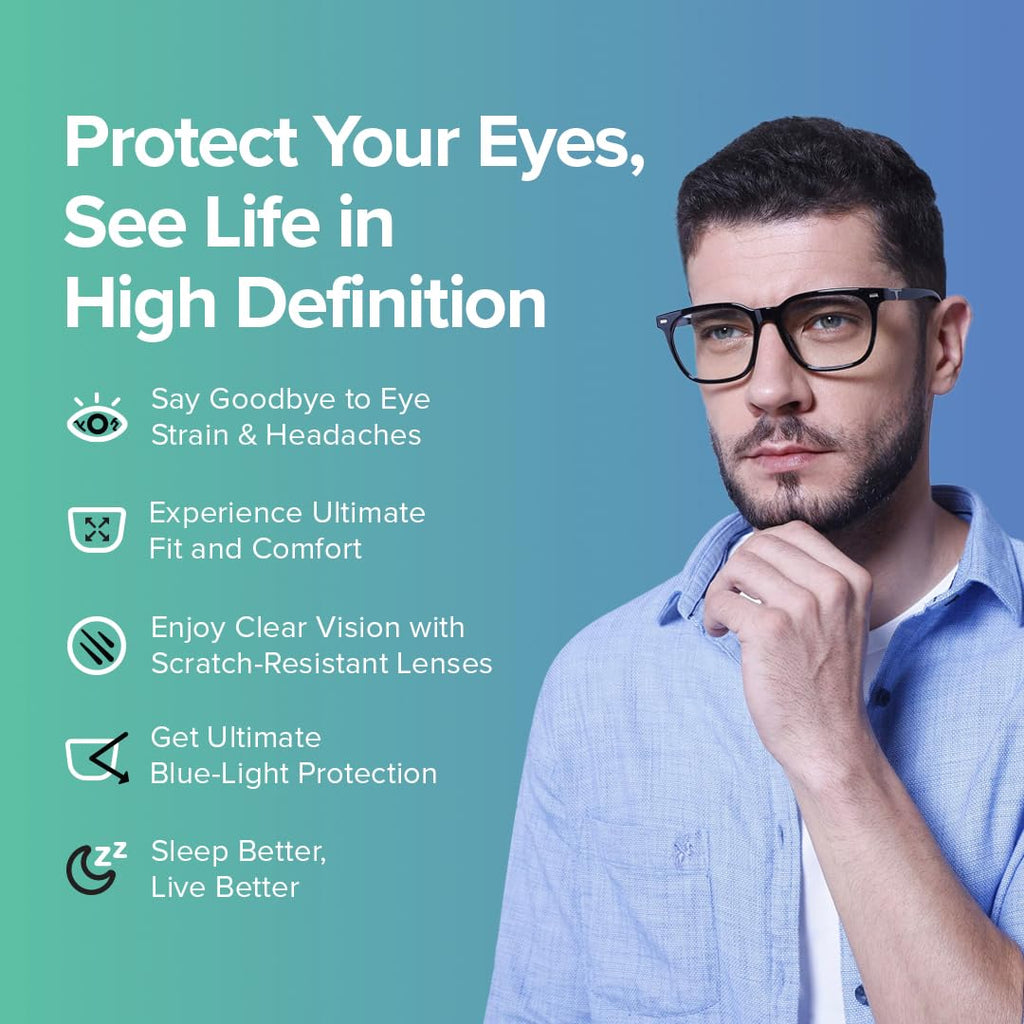 Intellilens | Zero Power Blue Cut Computer Glasses | Anti Glare, Light ...