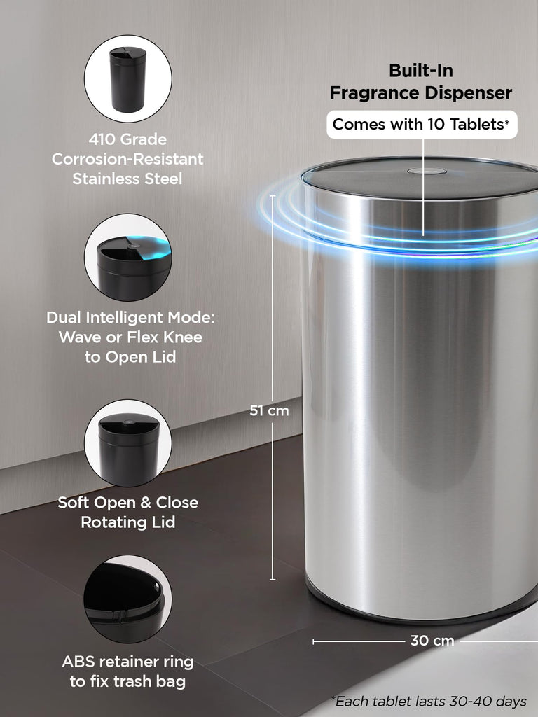 UMAI 30L Dustbin For Kitchen (30x30x51cm) Dustbin With Lid | Dustbin F ...