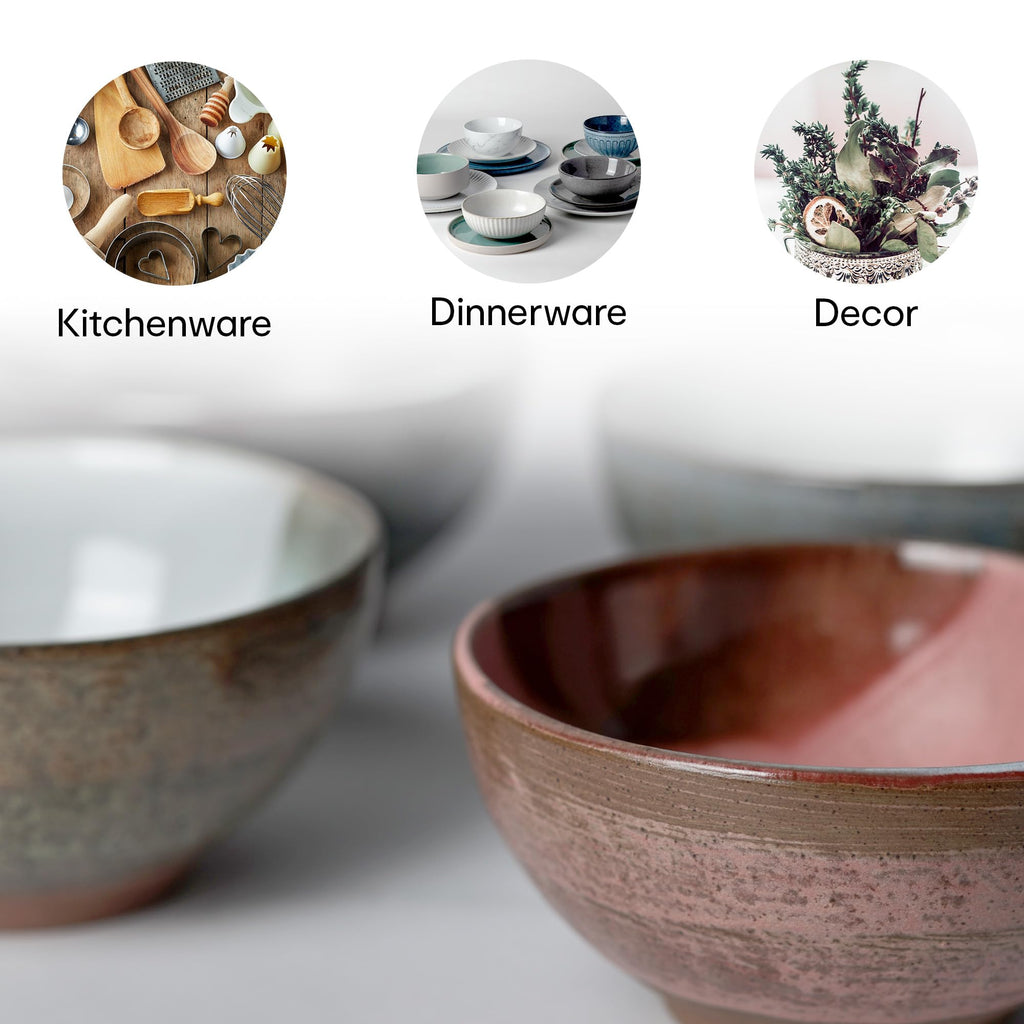 Hand Glazed Mini Bowls - Set of 4 | Terracotta Dessert Cup | Kitchen ...