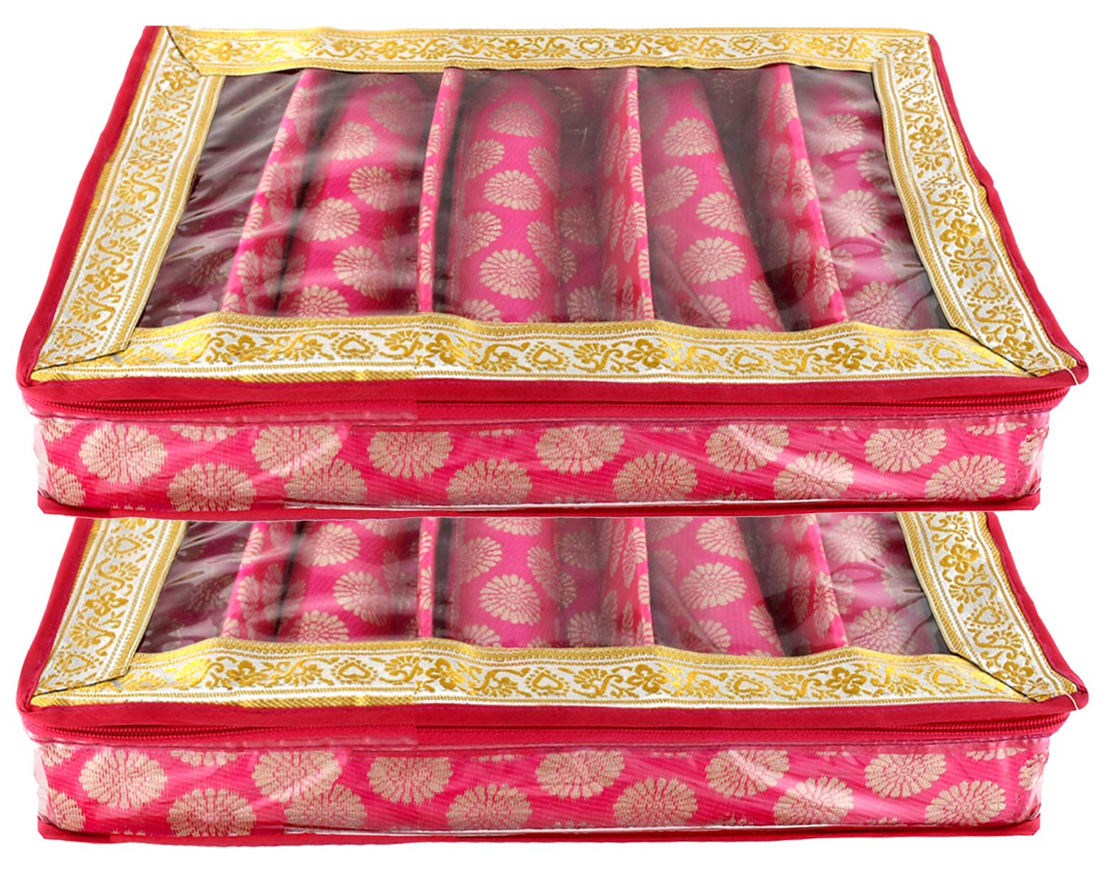 Kuber Industries Carry Design Brocade Hardboard 2 Pieces Five Rod ...