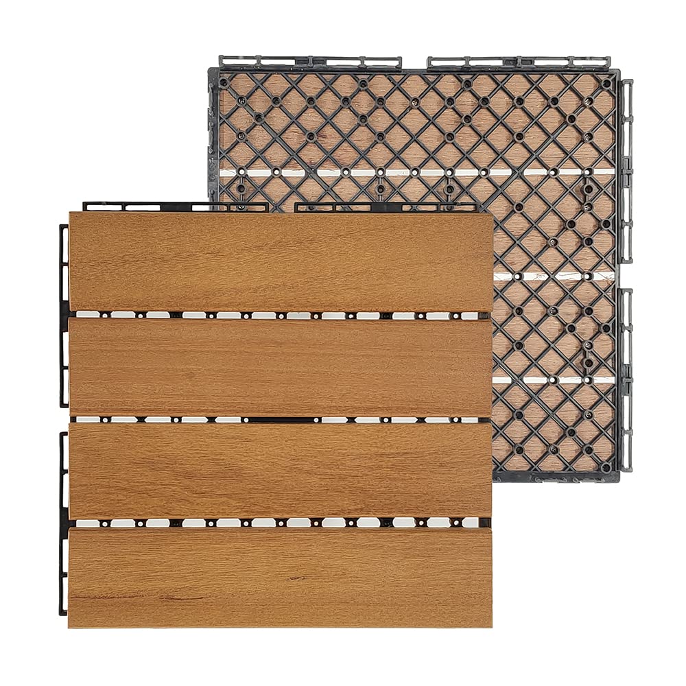 Plantex Keruing Wood Interlocking Deck Tiles for – GlobalBees Shop
