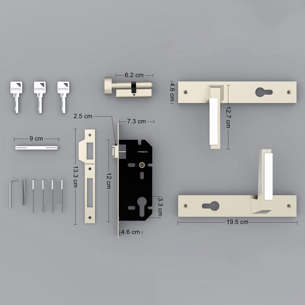 Plantex Heavy Duty Door Lock - Main Door Lock Set with 3 Keys/Mortise ...