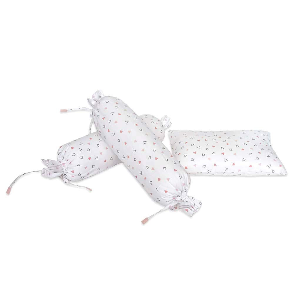 The White Cradle Cot Pillow + 2 Bolsters Set with Fillers - Organic ...