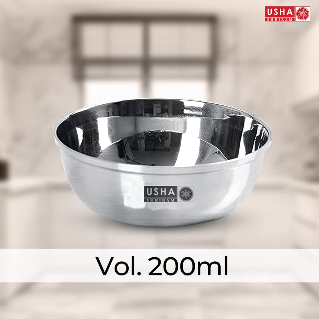 USHA SHRIRAM Stainless Steel Bowl Set (12Pcs) | Family Dinner Gift Set ...