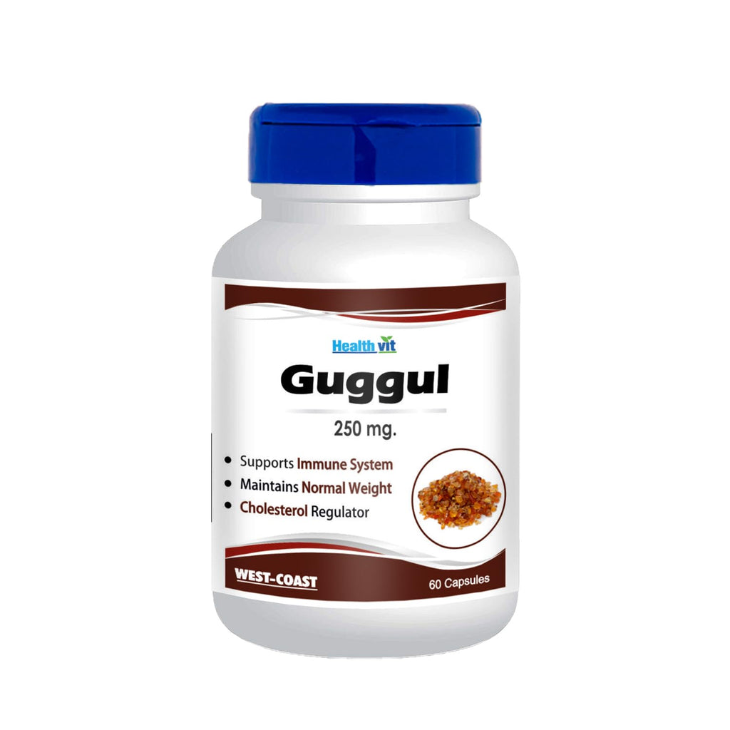 Healthvit Guggul Powder 250 mg Supplement 60 Capsules – GlobalBees Shop