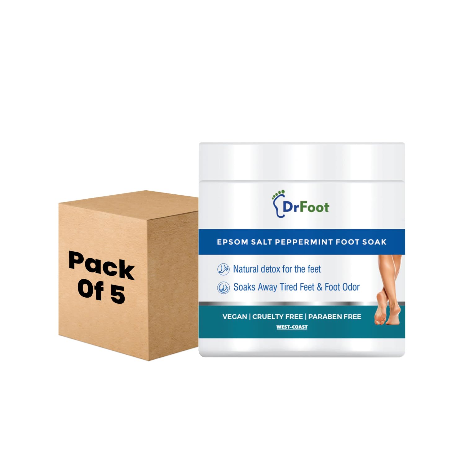 Dr Foot Epsom Salt Peppermint Crystals Foot Soak (Magnesium Sulphate ...