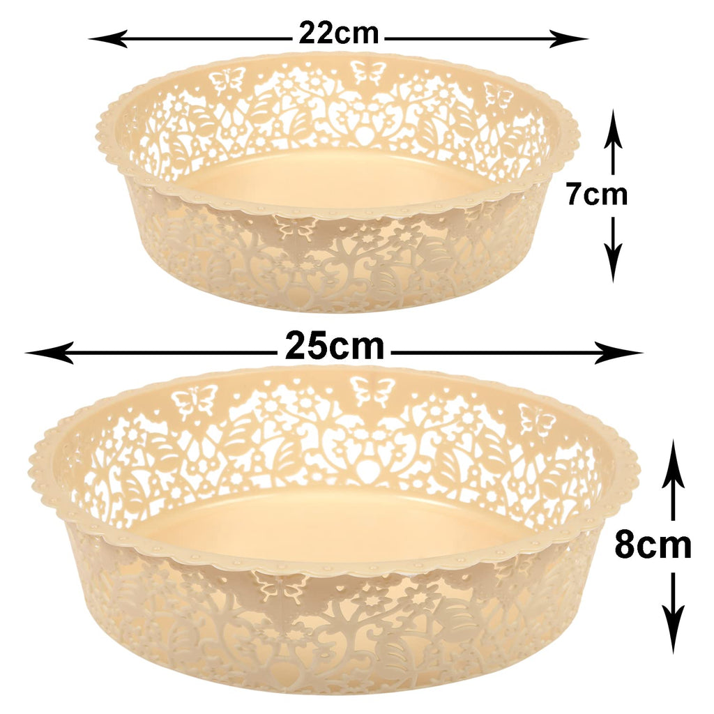 Kuber Industries Leaf Design Multipurpose Round Shape Basket Ideal For ...