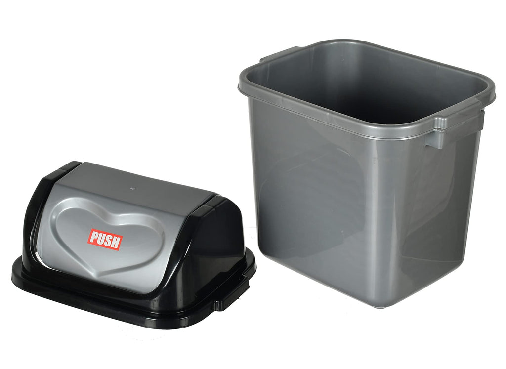 Heart Home Plastic Swing-Top Lid Dustbin For Home/Kitchen/Office, 12 ...