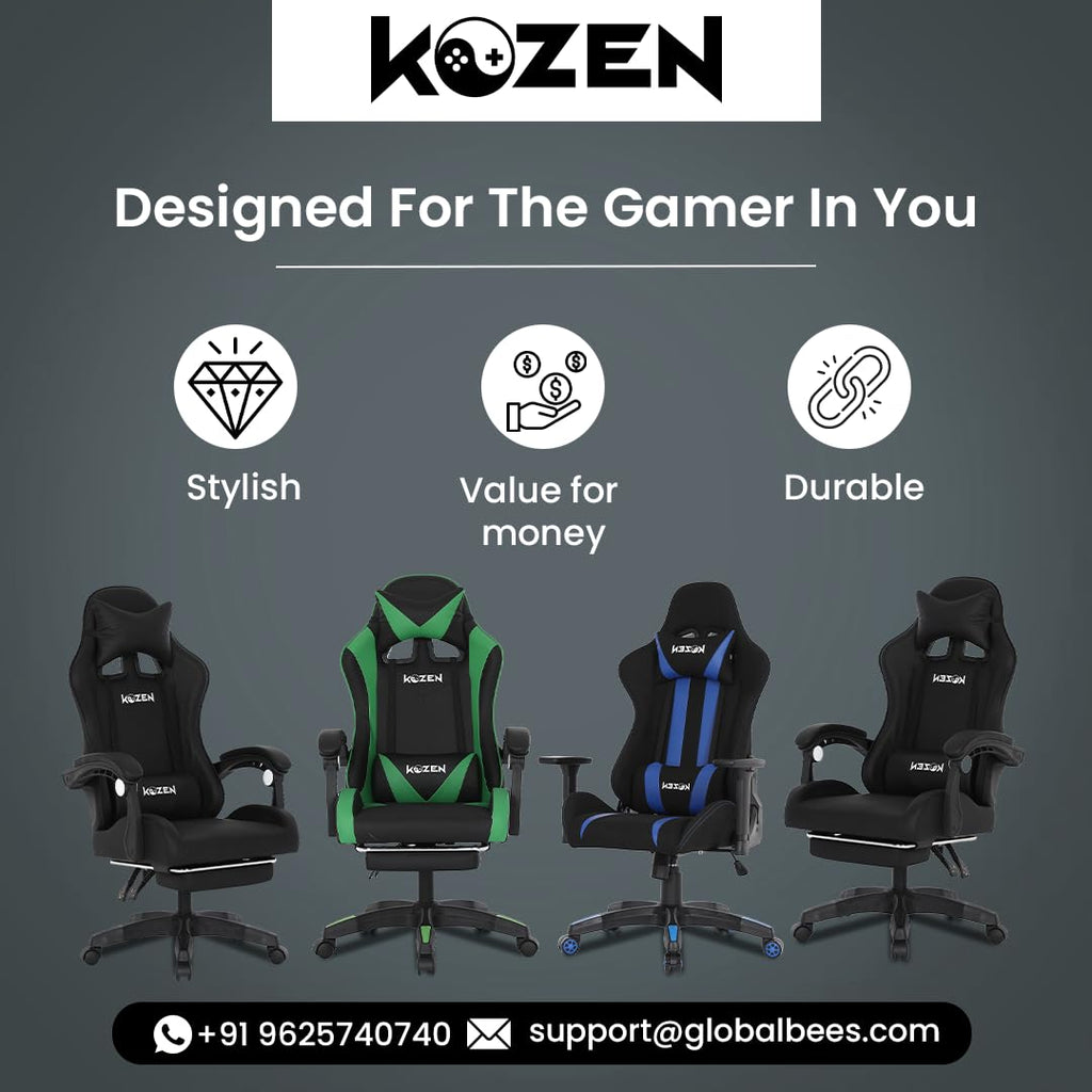 KOZEN Sniper Gaming Chair with Adjustable Headrest & Lumbar – GlobalBees Shop