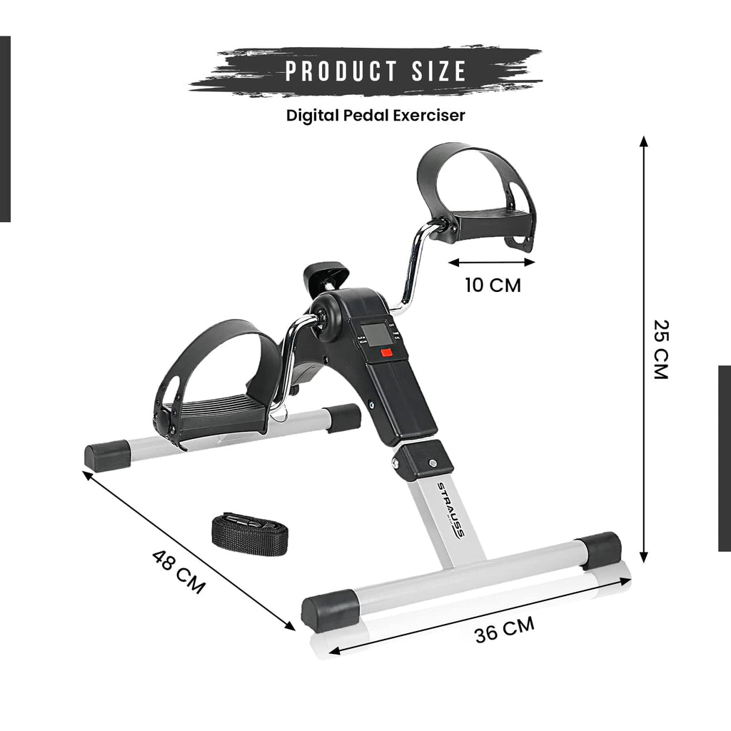 Strauss Digital Pedal Exercise Machine | Mini Fitness Cycle For Home ...