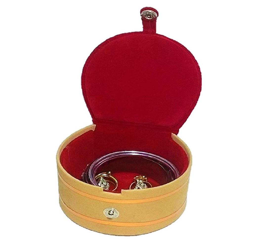 Heart Home Wooden 2 Pieces Velvet Small Round Bangle Box (Maroon ...