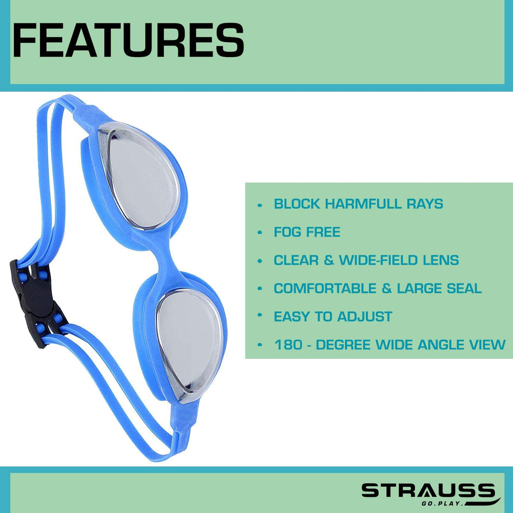 STRAUSS Swimming Kit (Silicone cap|Swimming Goggle|Earplugs|Noseplug ...