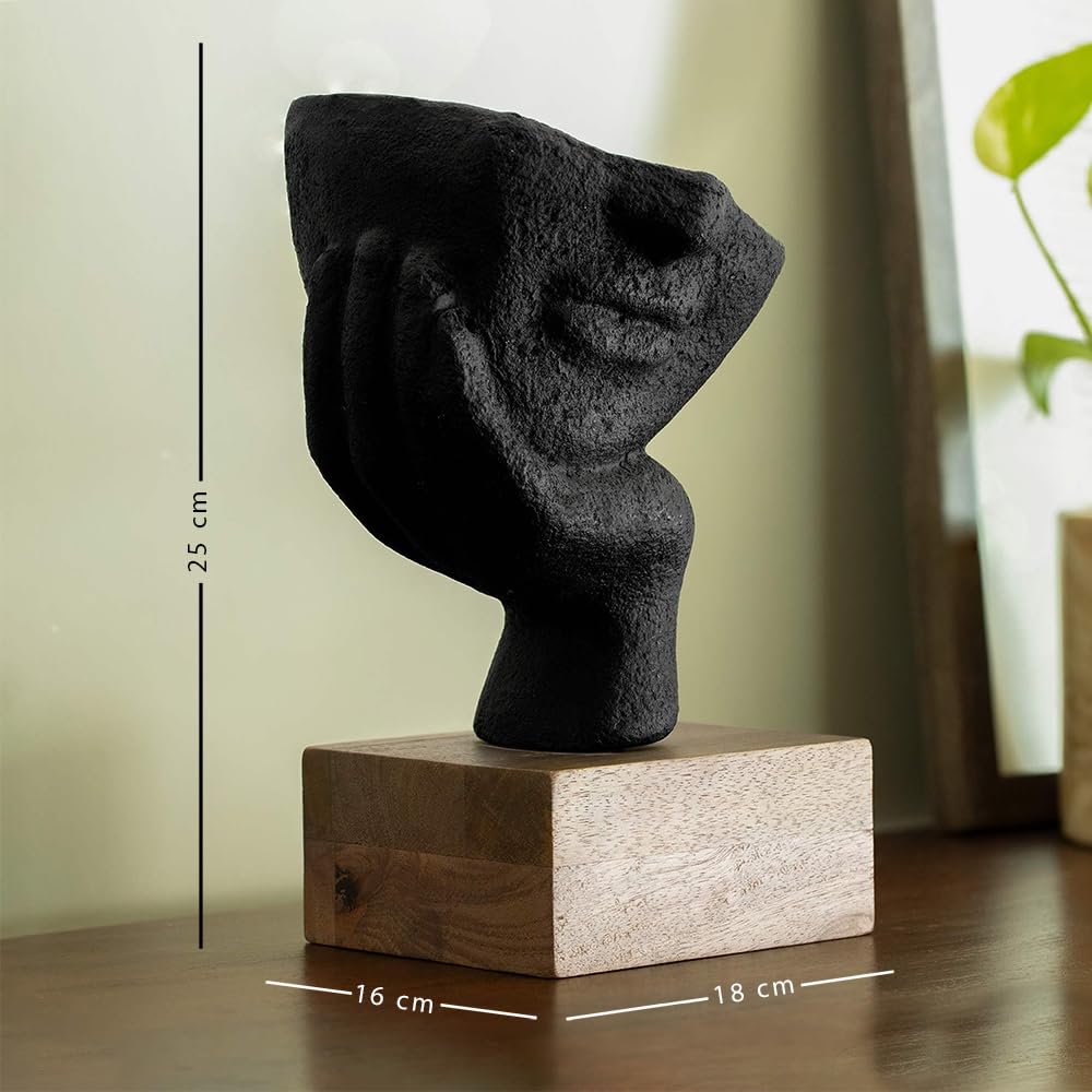 Ellementry Restive Face Ecomix Sculpture (Black) | Home Decor ...