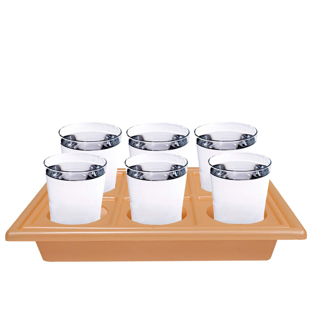 Kuber Industries Plastic Glass Holder Tray, 2-Pieces, Orange, Standard ...