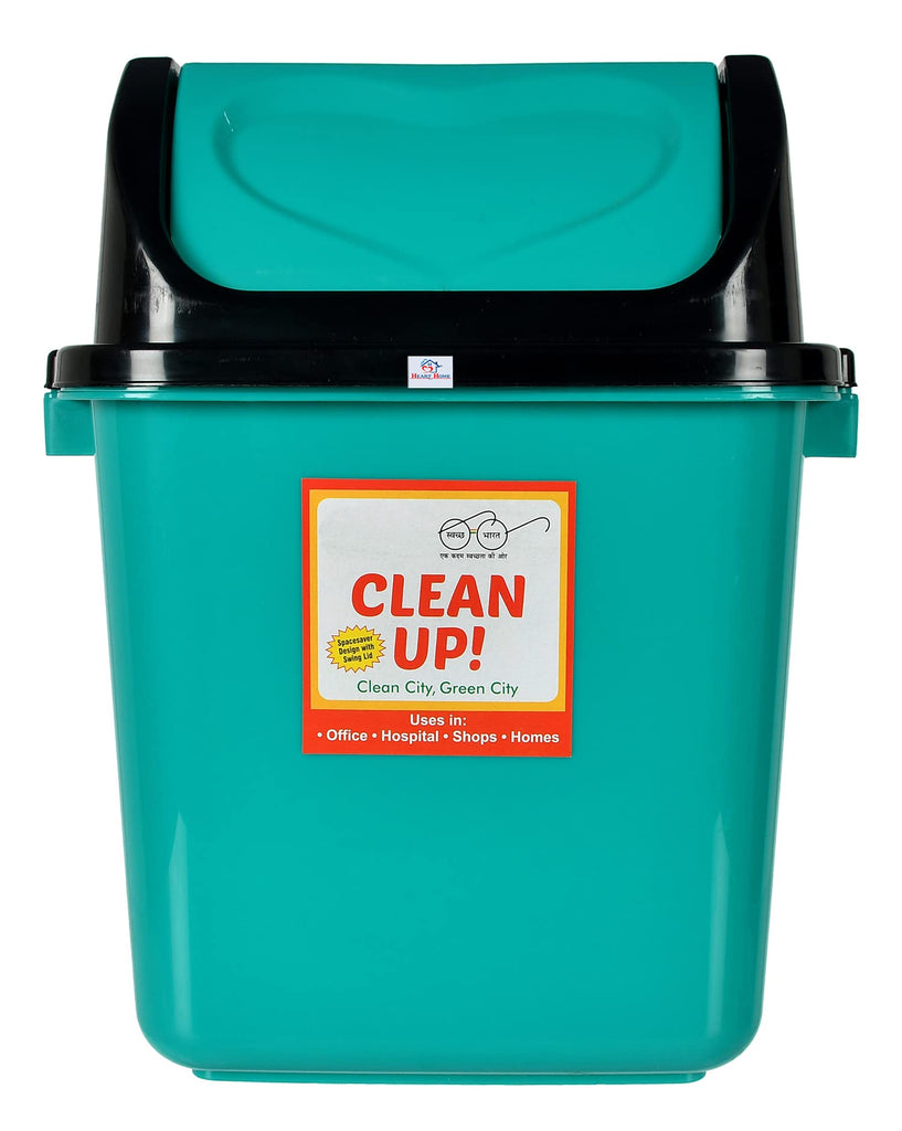 Heart Home Plastic Dustbin With Swing Lid, 12 Ltr. (Green) – GlobalBees ...