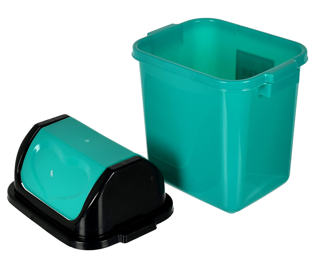 Heart Home Plastic Dustbin With Swing Lid, 12 Ltr. (Green) – GlobalBees ...
