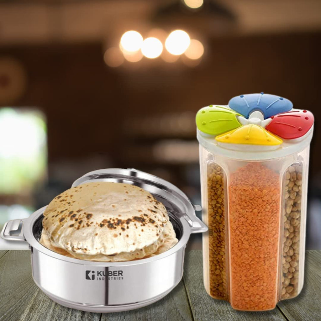 Kuber Industries Stainless Steel Casserole & 4 in 1 Container I Hot ...