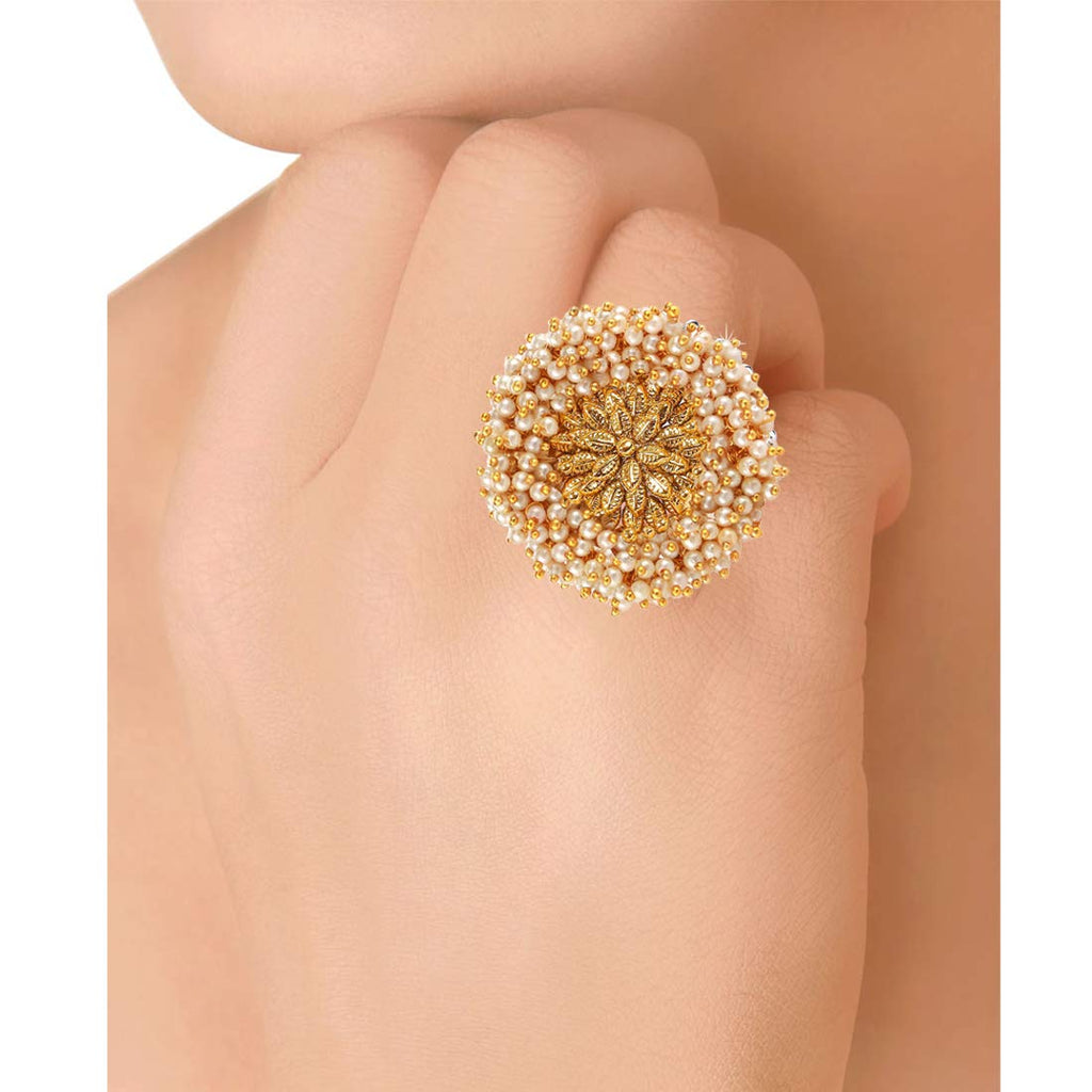 Yellow Chimes Traditional Ethnic Moti Bandhani Handwork Gold Plated ...