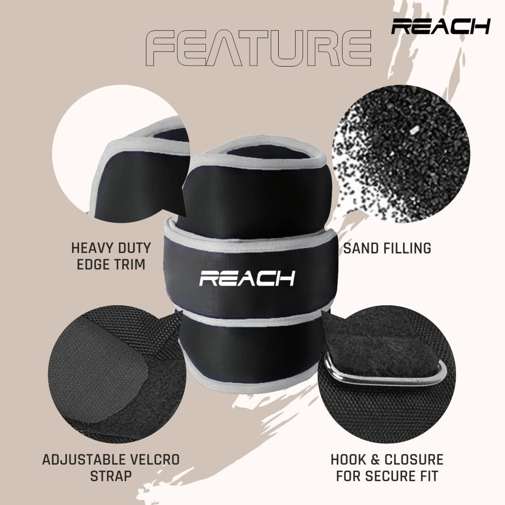 Reach Premium Ankle & Wrist Weight Bands 500g X 2 grey | Weights For ...
