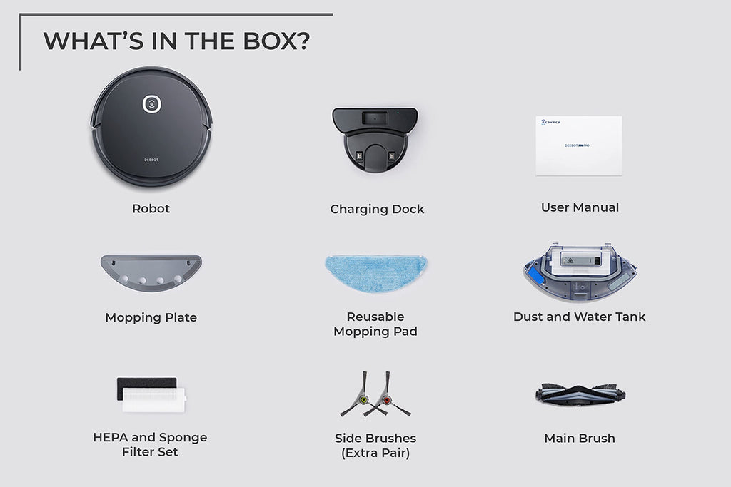 ECOVACS DEEBOT U2 PRO 2-in-1 Robotic Vacuum Cleaner with Mopping ...