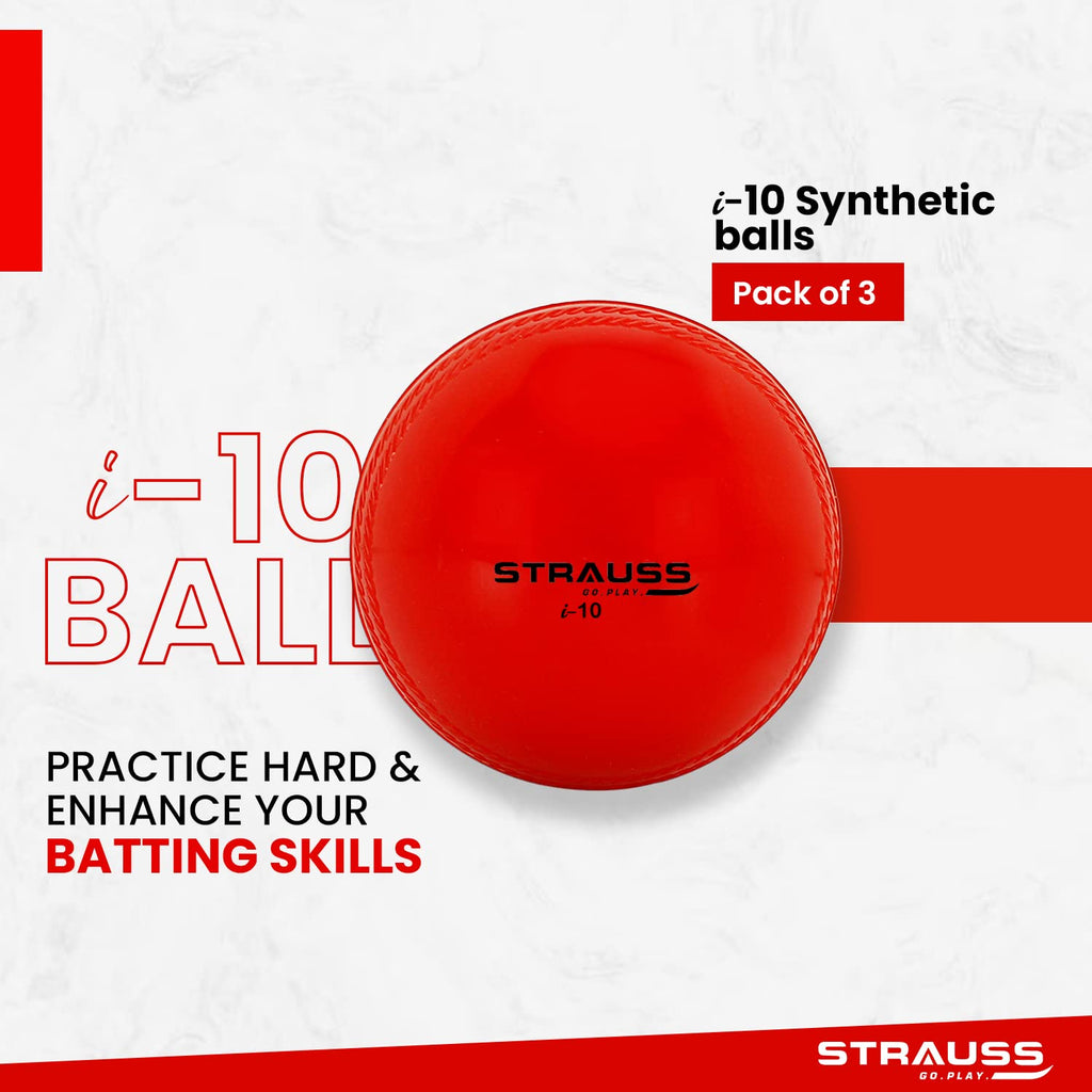 STRAUSS I-10 Synthetic Balls| for Consistent Performance | Pack of 3 ...