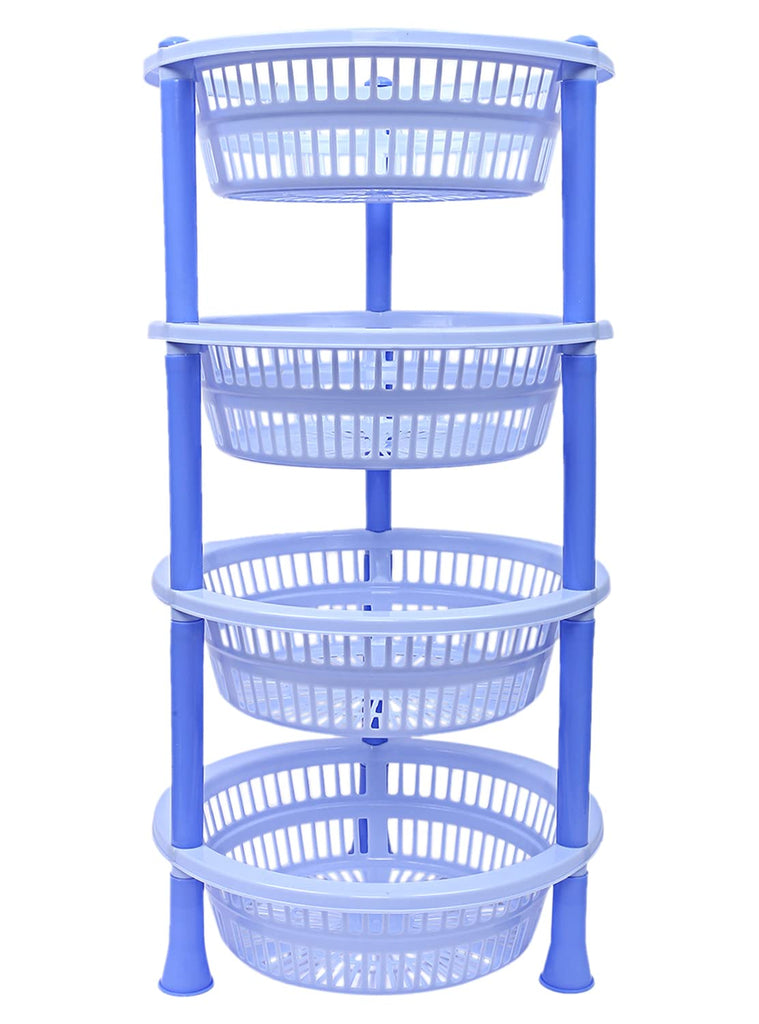Heart Home Plastic 4-Tier Multi-Purpose Round Storage Basket ...