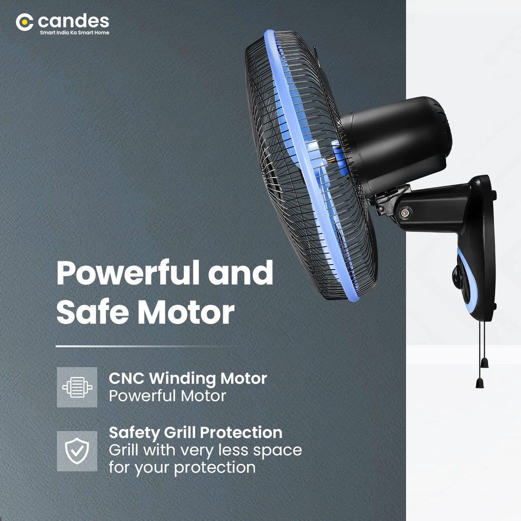 Candes Aura (400mm) High Speed Oscillating Wall Fan 60 W (2 Years ...