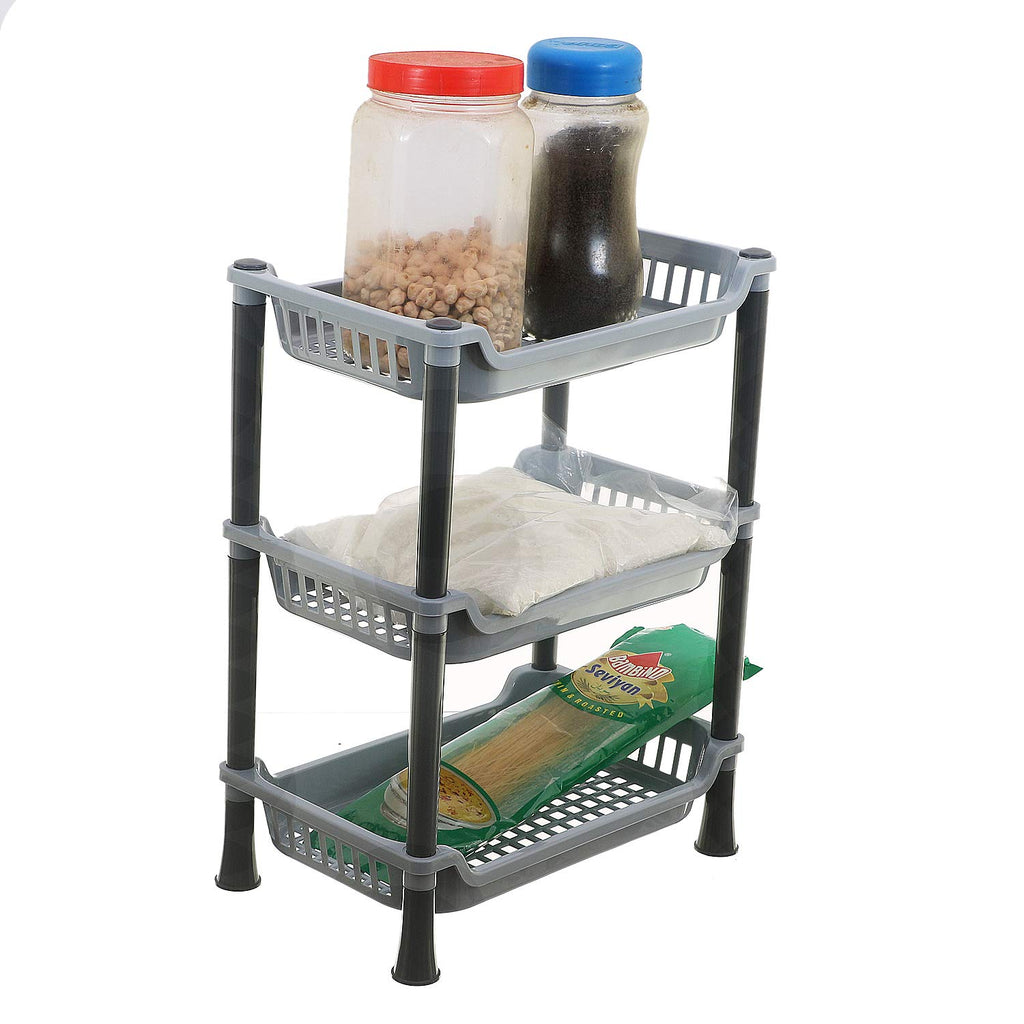 Kuber industries 3 Layer Plastic Kitchen Rack|Rack For Storage|Kitchen ...