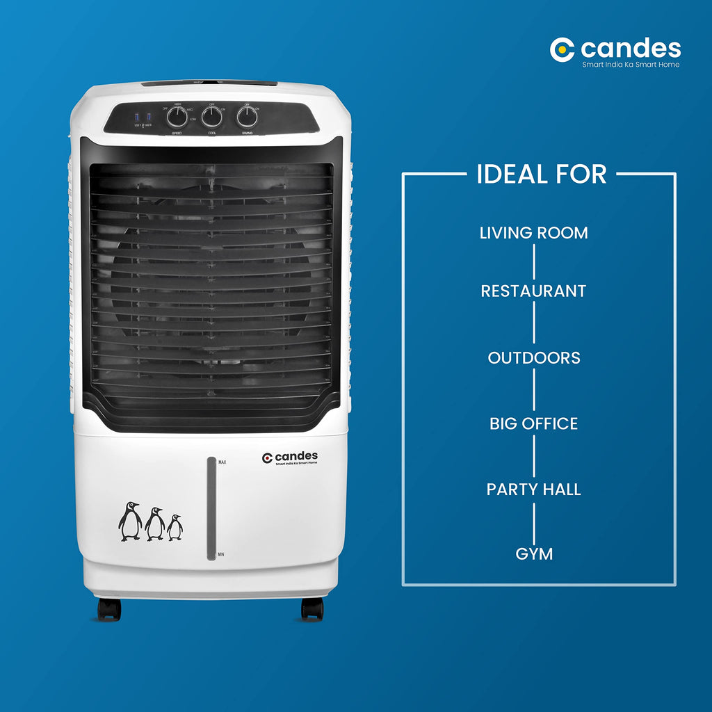 Candes Creta 80 L Personal Air Cooler for Home with USB Port and LED ...