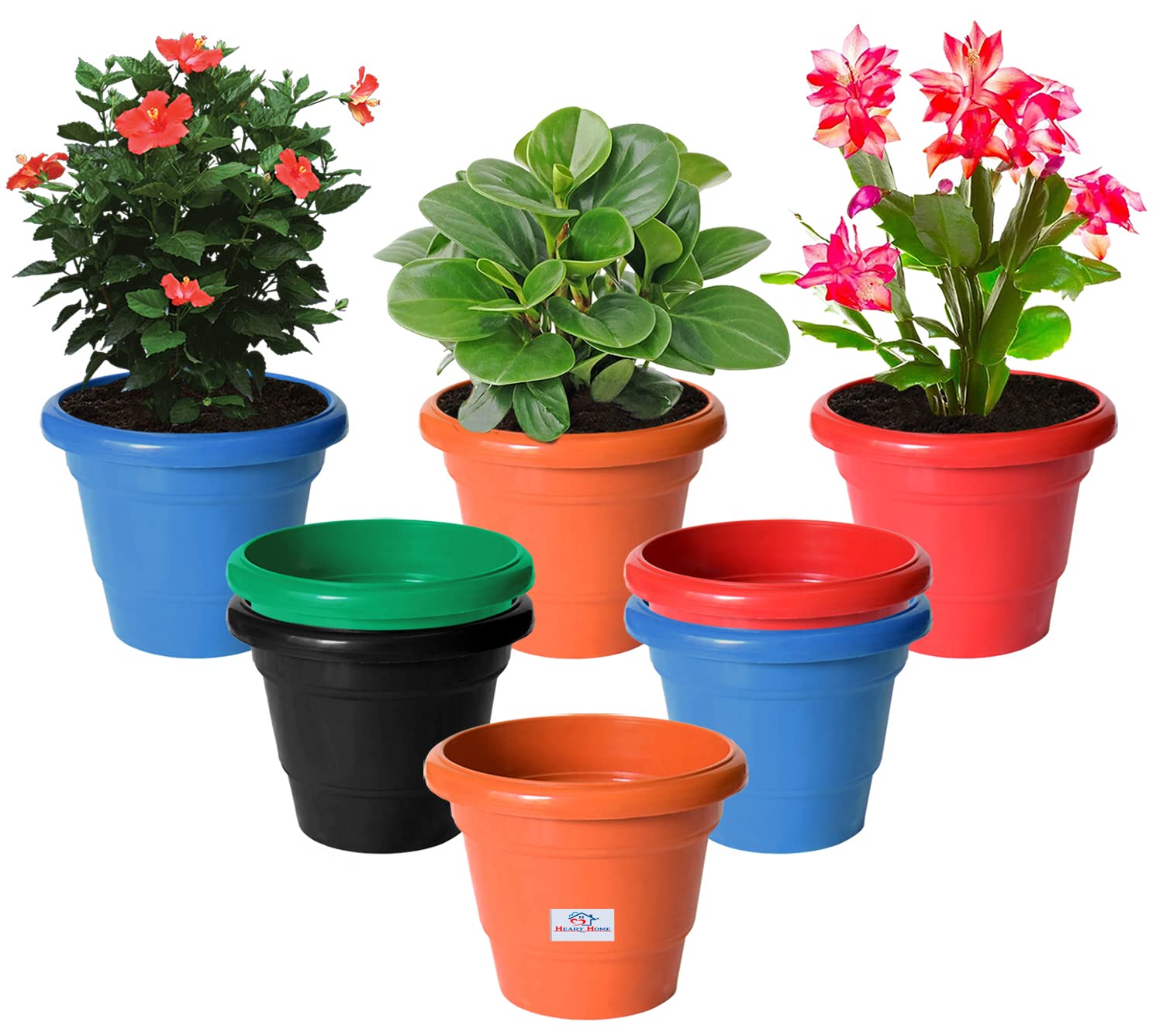 Heart Home Solid 2 Layered Plastic Flower Pot|Gamla|Flower Pots for ...