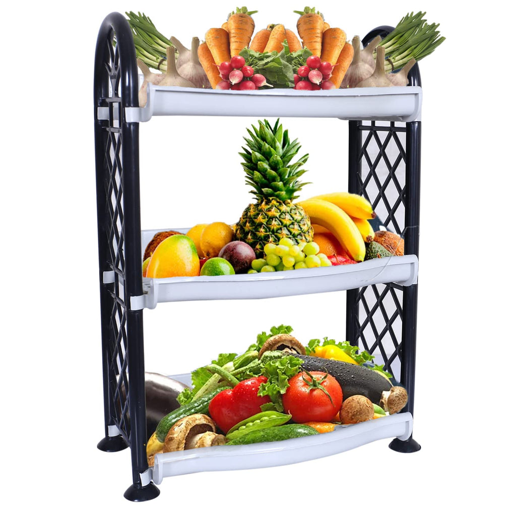 Heart Home Organising Rack|Unbreakable Plastic 3 Shelves Kitchen ...