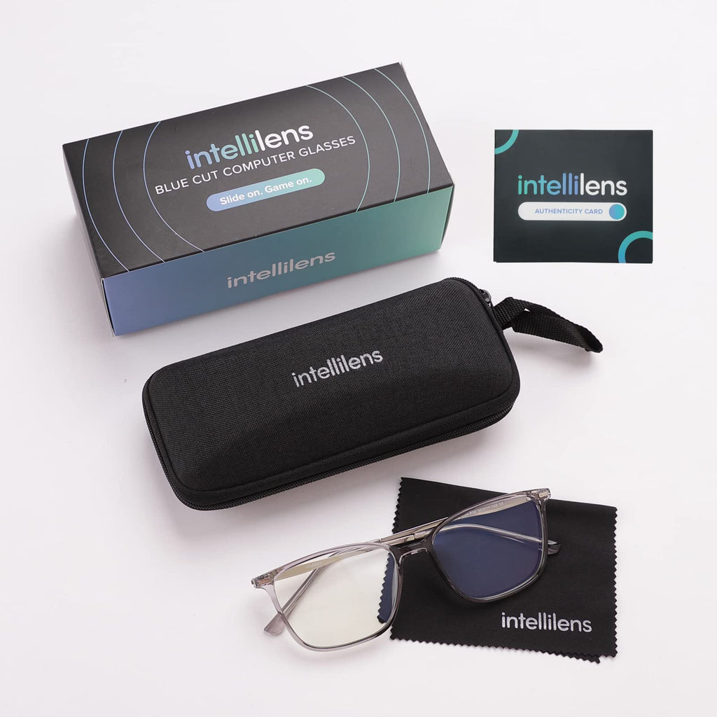 Intellilens Square Blue Cut Computer Glasses for Eye Protection with ...