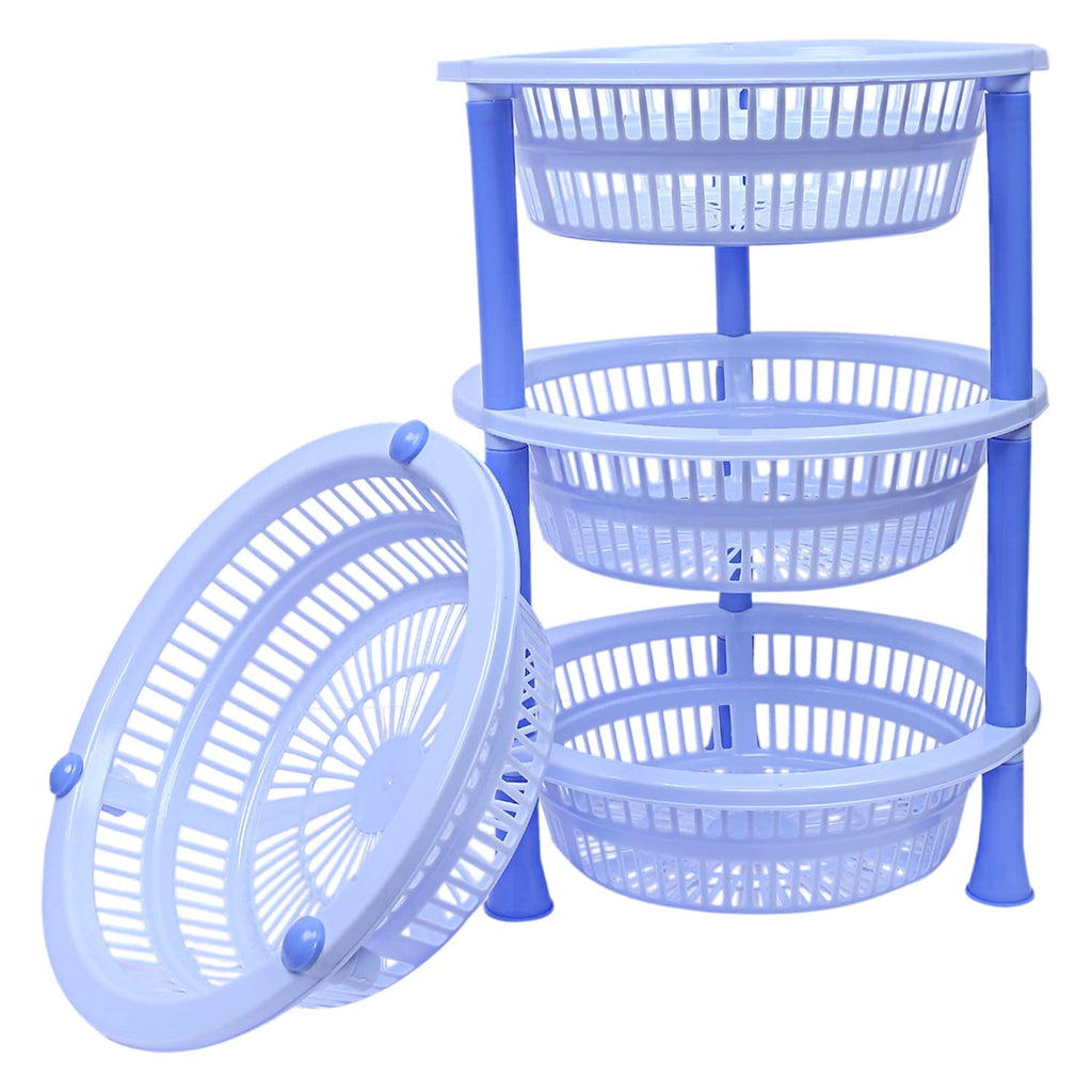 Heart Home Plastic 4-Tier Multi-Purpose Round Storage Basket ...