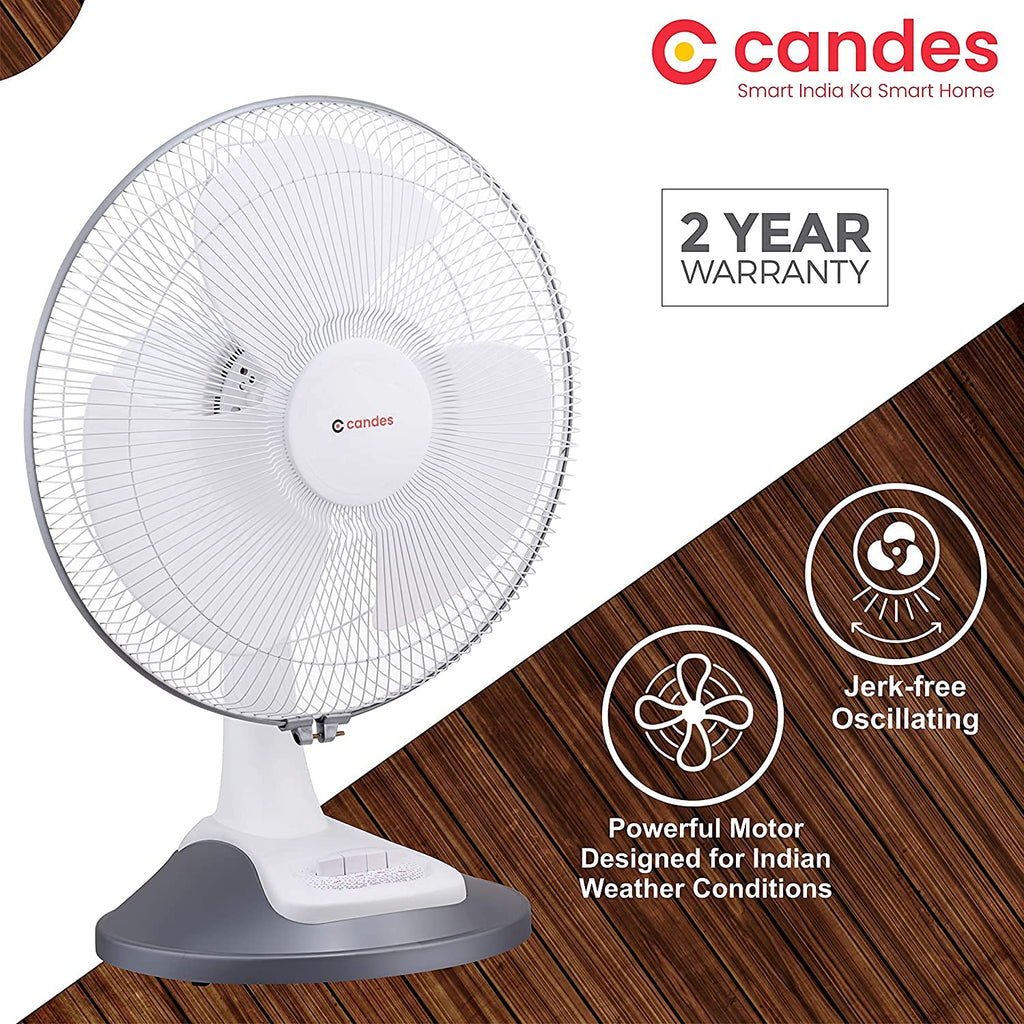 Candes Desker Table Fan for Cooling with Automatic Oscillation (400 ...