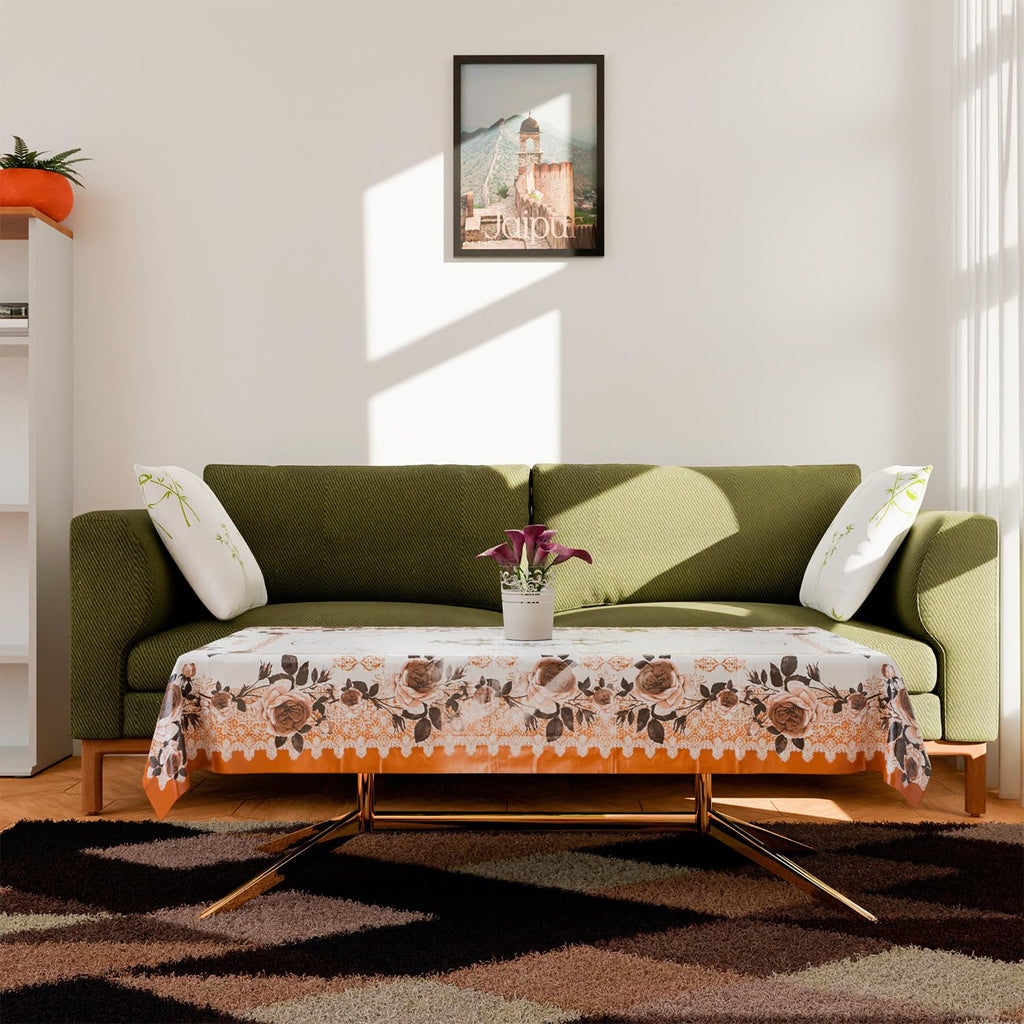 Kuber Industries Center Table Cover | PVC Cup Design with Floral ...
