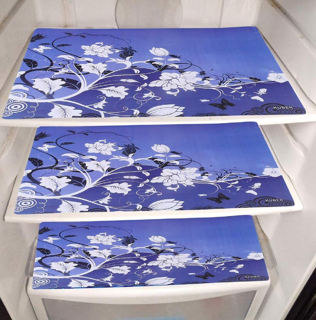 Kuber Industries Plate Design PVC 6 Pieces Fridge Mats (Sky Blue ...